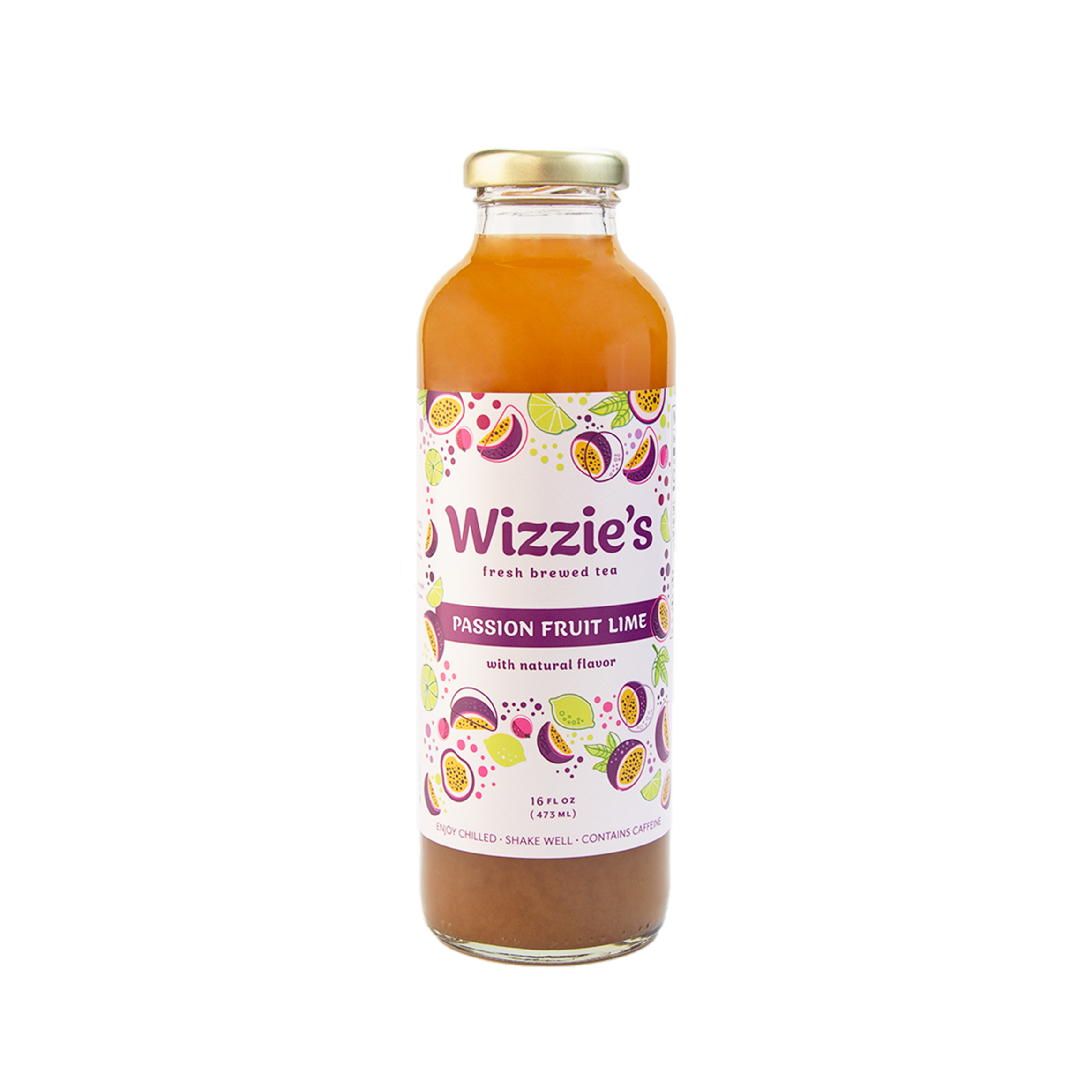 WIZZIE'S PASSION FRUIT LIME TEA 16OZ – Blue Dog Beverage Store